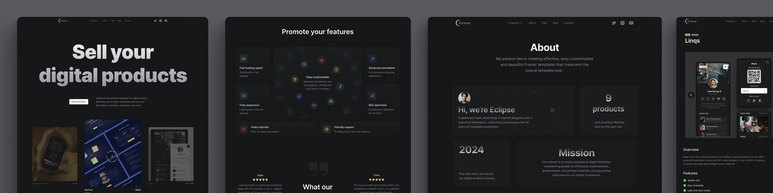 Eclipse: digital downloads template for Framer